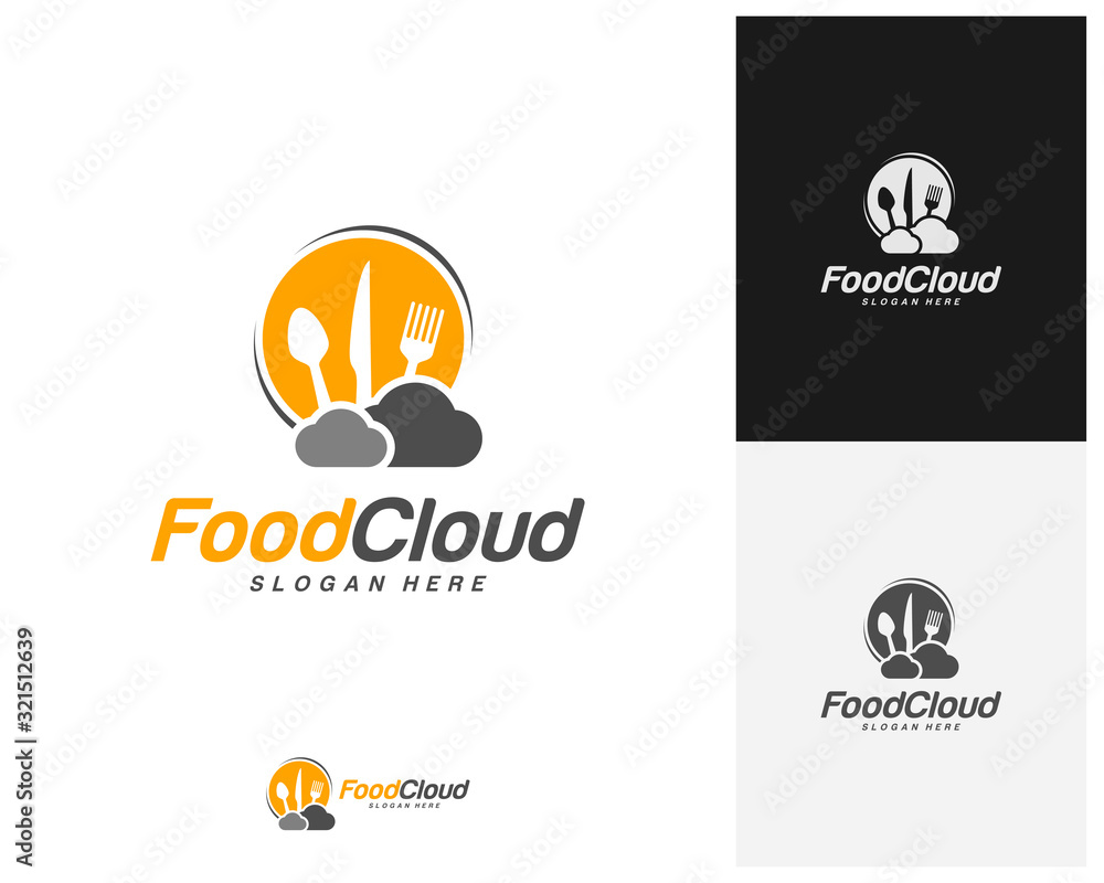 Food Cloud logo design vector. Food logo template. Restaurant, food ...
