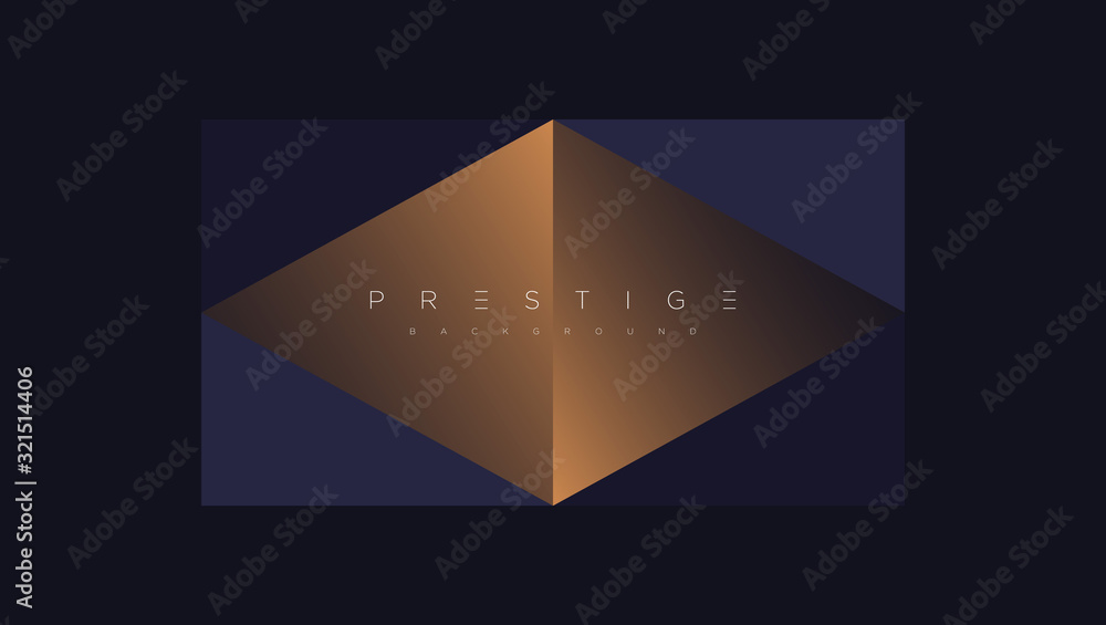Dark blue premium minimalist background with luxury golden geometric ...