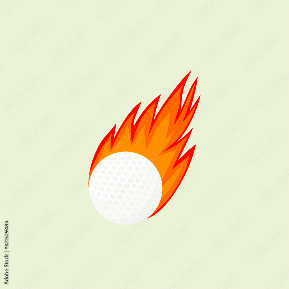 Fire Golf Ball Stock Vector | Adobe Stock