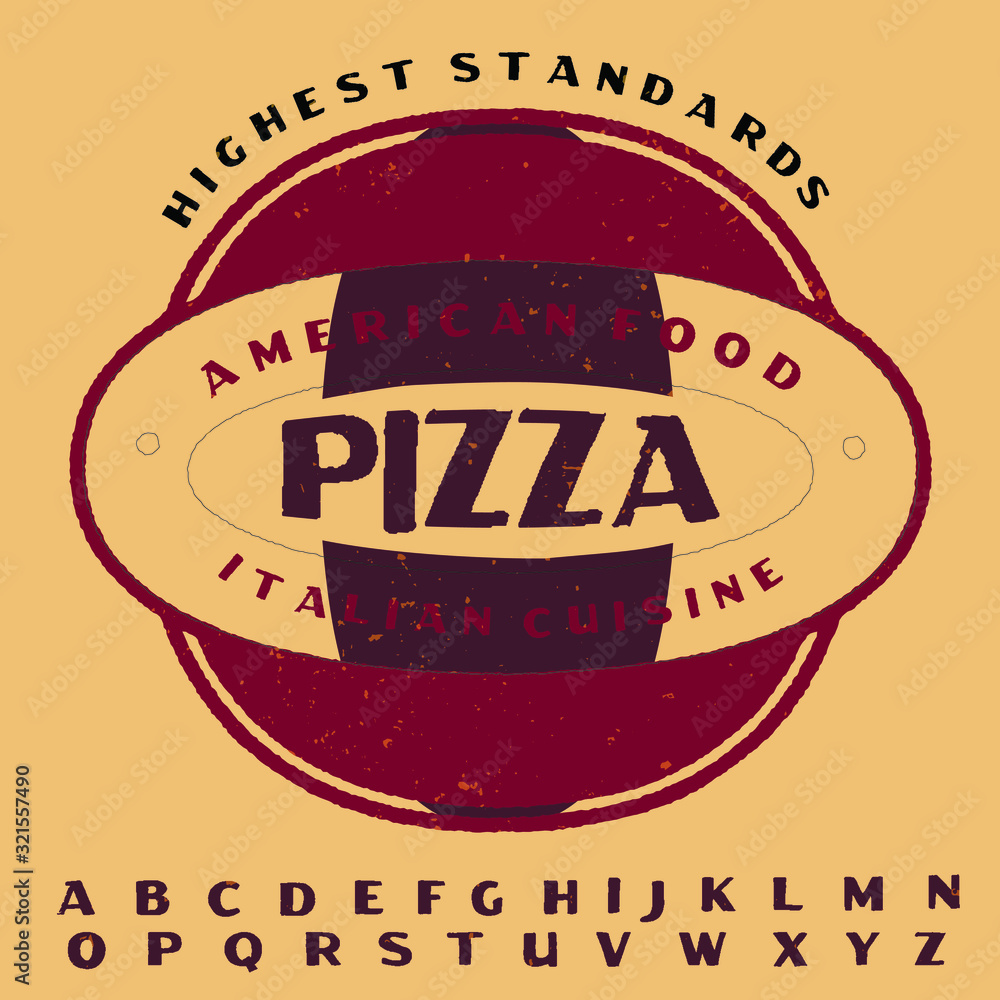 Hand drawn pasta and pizza menu for bars font. Delicious food from ...