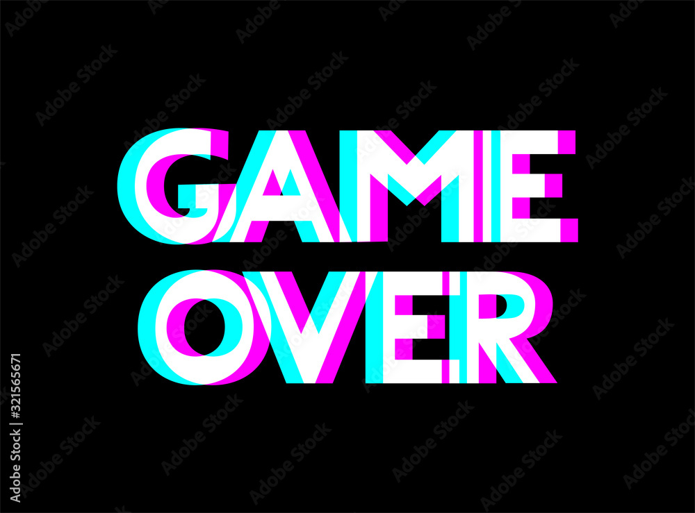 Design of game over message Stock Vector | Adobe Stock