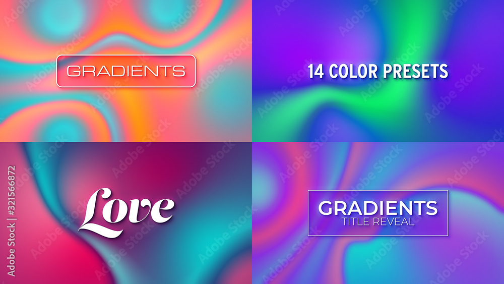 Liquid Gradients Title Reveal Stock Template | Adobe Stock