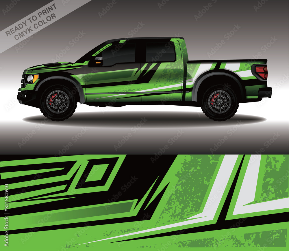 Car wrap decal design vector, custom livery race rally car vehicle ...