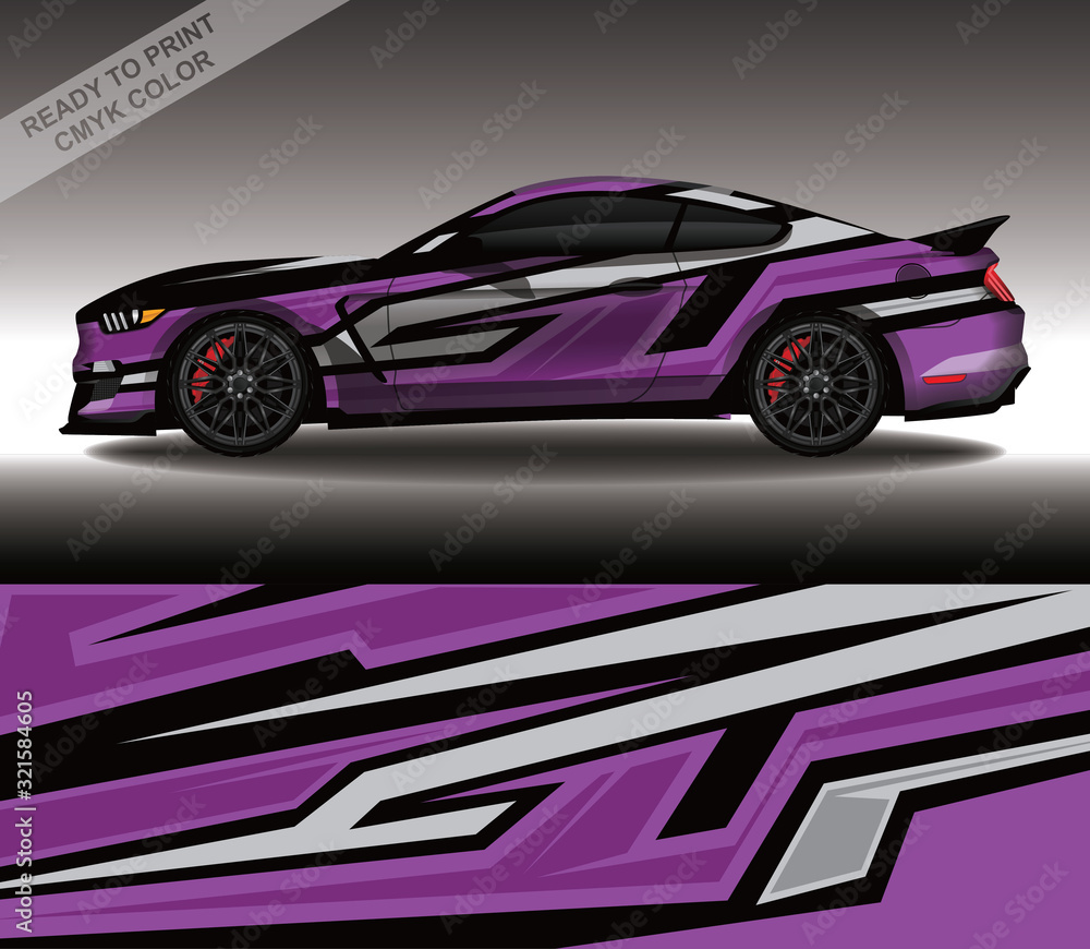 Car wrap decal design vector, custom livery race rally car vehicle ...