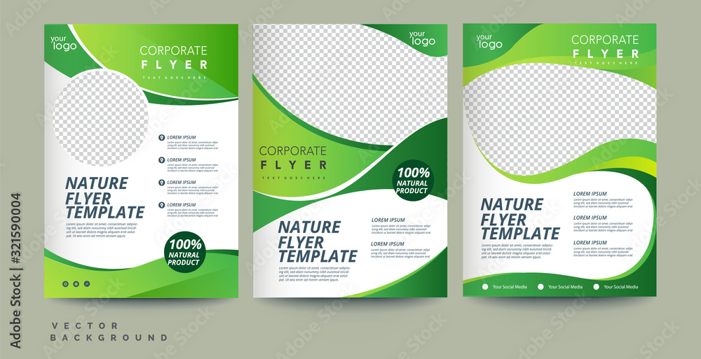 Vector eco flyer, poster, brochure, magazine cover template. Modern ...