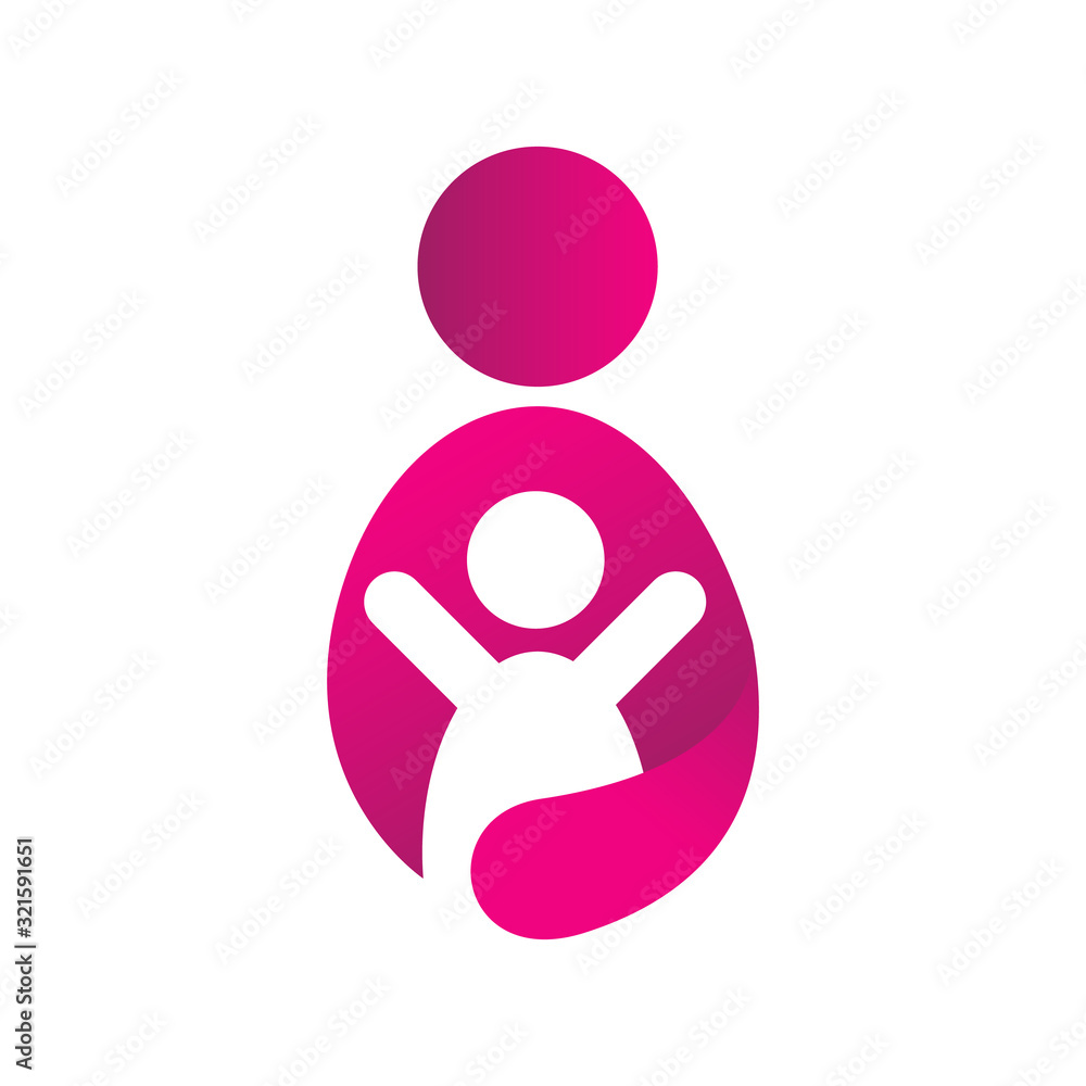 mom with love mother and baby logo vector graphic concept Stock Vector ...