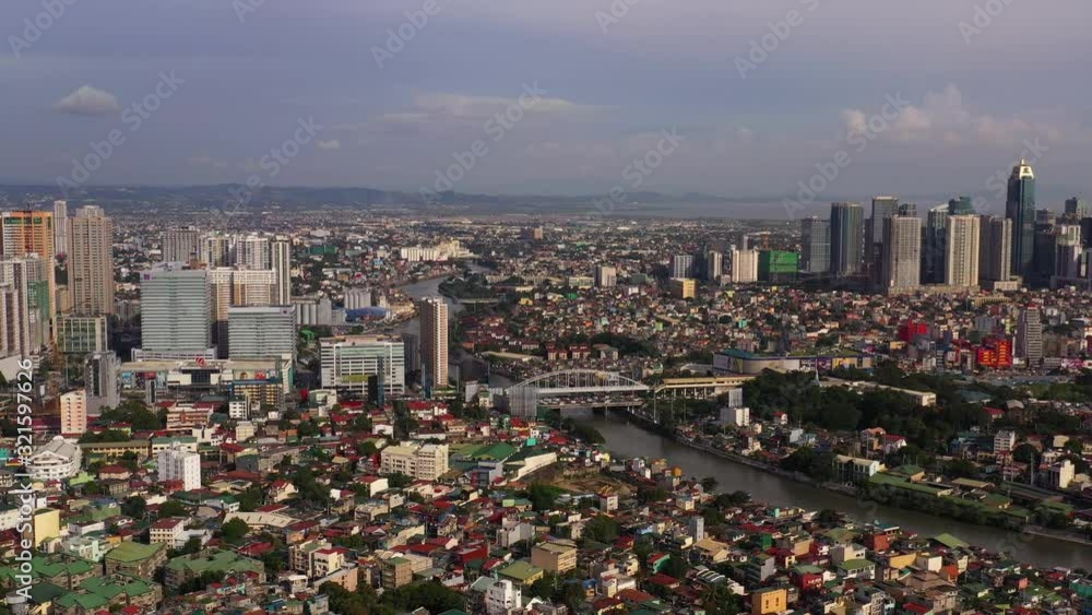 Aerial Philippines Manila Mandaluyong City September 2019 Sunny Day 4K Mavic Pro Aerial video of ...