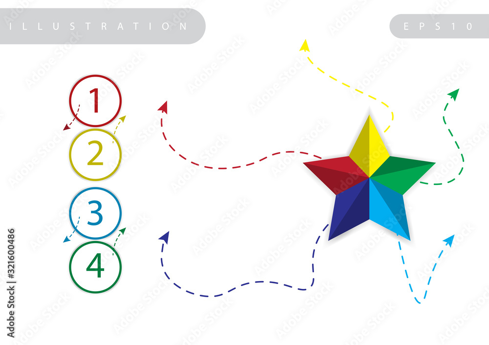 PrintVector star and circle for infographic. Template for cycle diagram ...