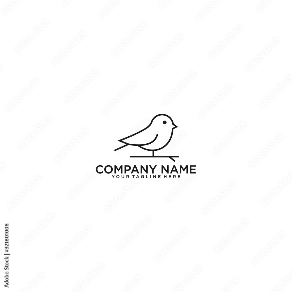 bird logo vector icon template line art outline. Bird Abstract Logo ...