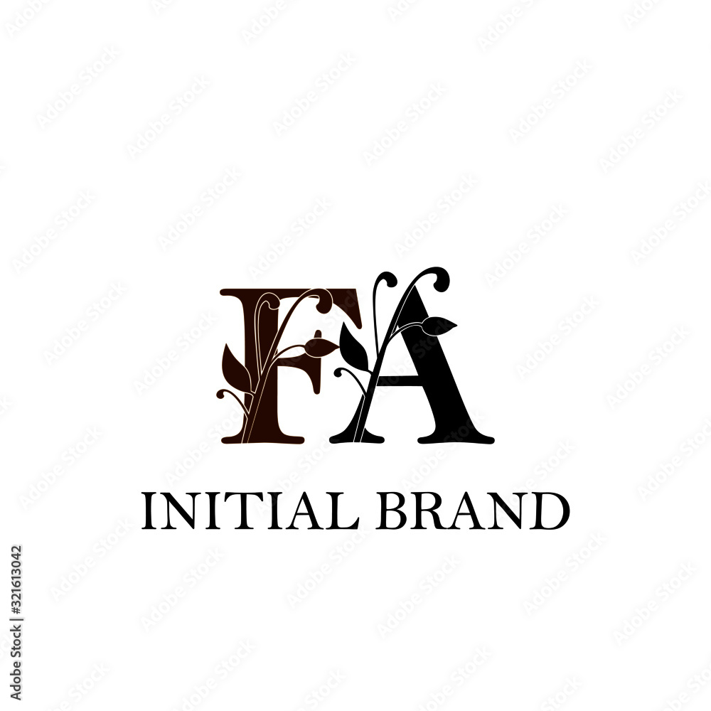 Initial FA logo letter luxury vector modern Stock Vector | Adobe Stock