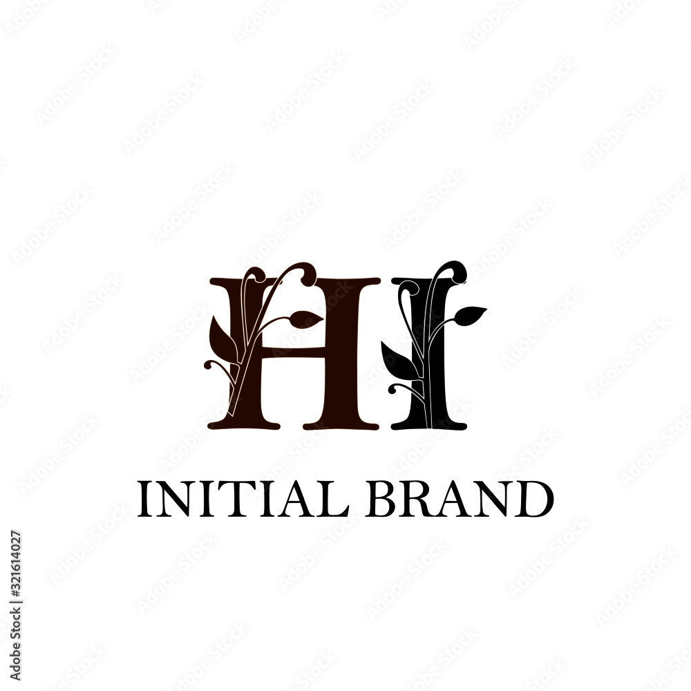 Initial HI logo letter luxury vector modern Stock Vector | Adobe Stock
