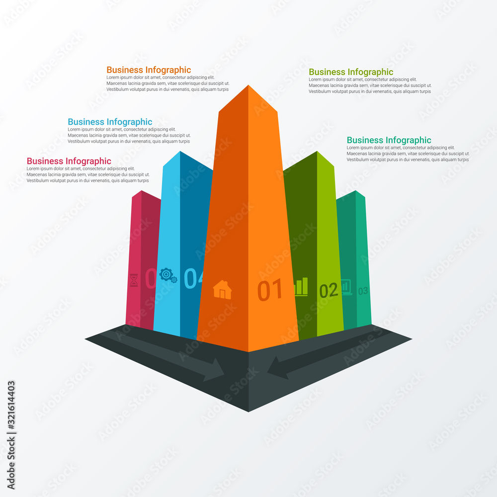 Vector Infographic label design template with icons and options or ...