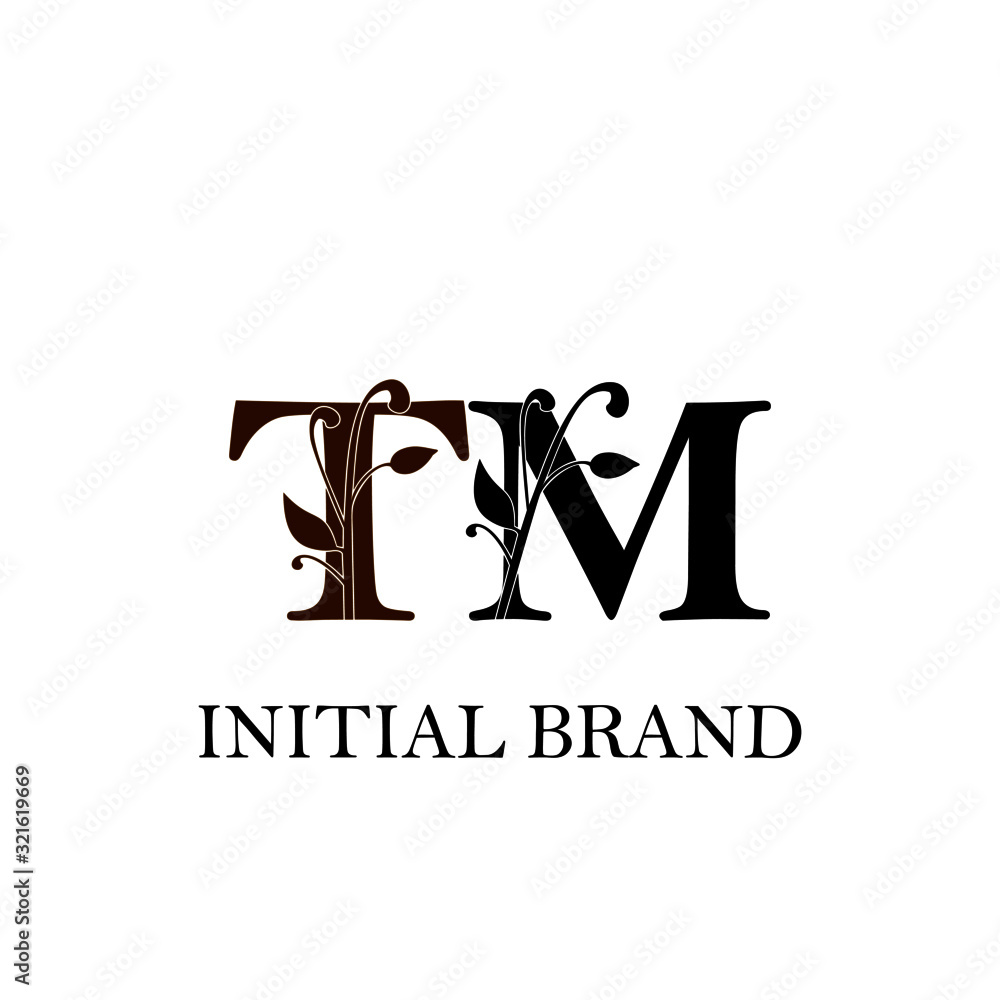 Initial TM logo letter luxury vector modern Stock Vector | Adobe Stock