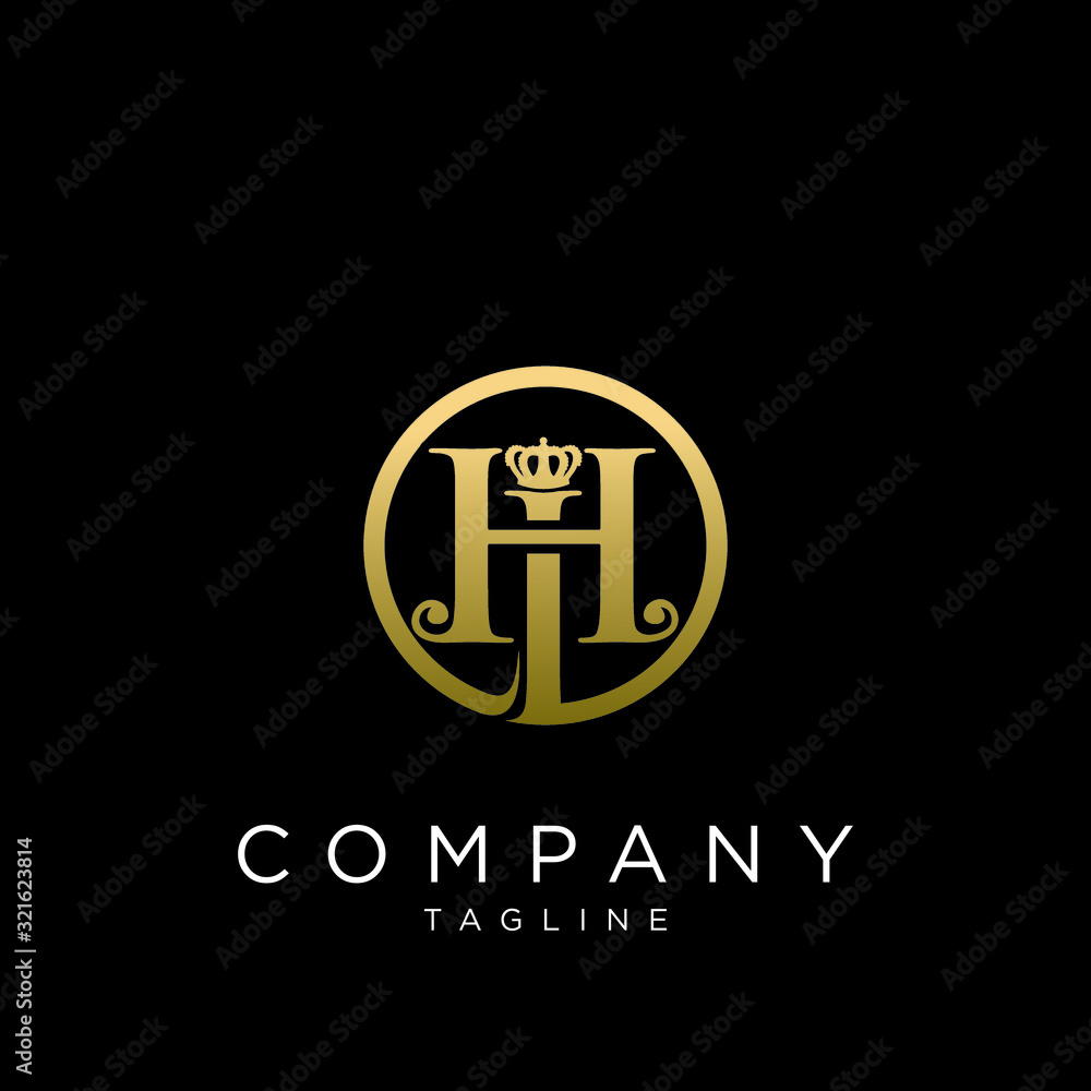 hi crown logo design vector Stock Vector | Adobe Stock