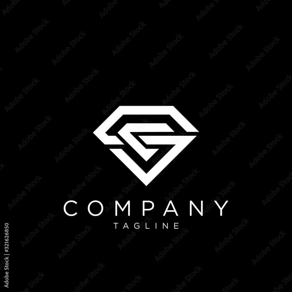 cs diamond logo design vector Stock Vector | Adobe Stock
