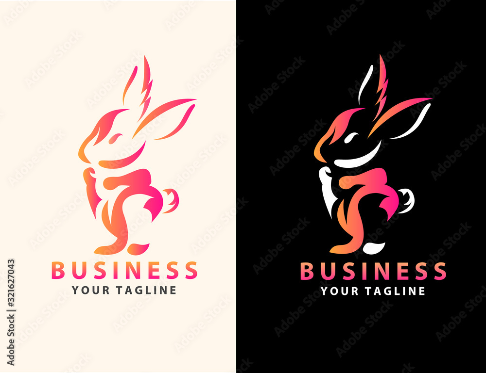 Abstract rabbit logo design template Stock Vector | Adobe Stock