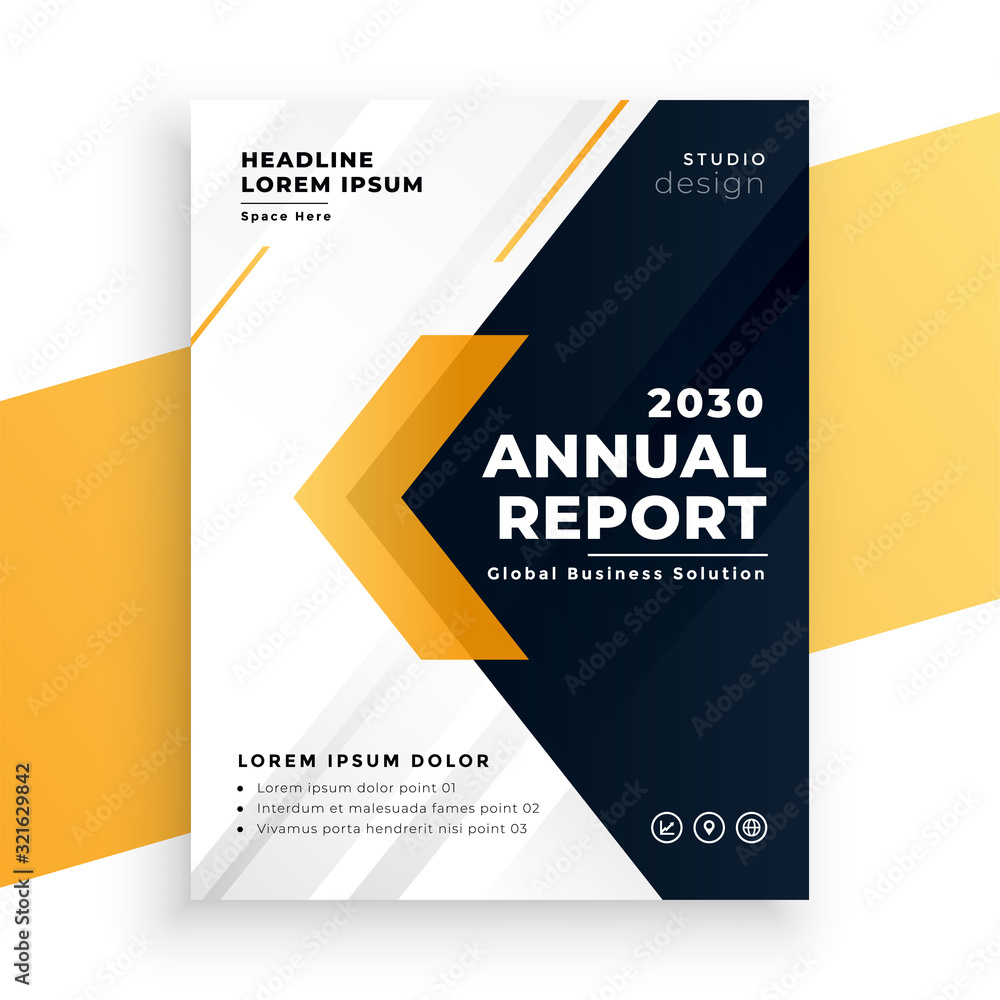 elegant yellow business annual report template design Stock Vector ...