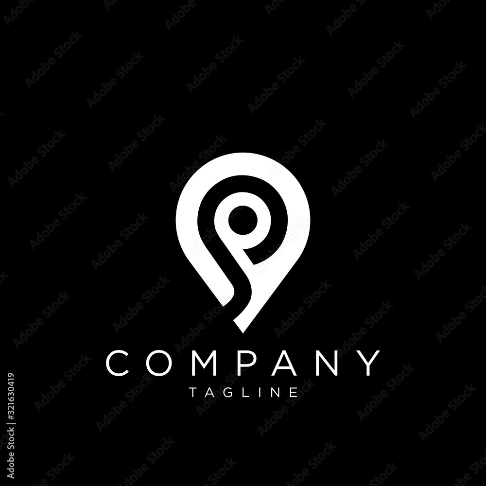 jp point logo design vector Stock Vector | Adobe Stock
