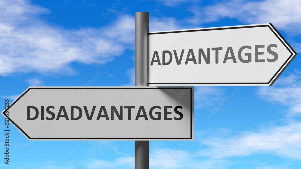 Disadvantages And Advantages As A Choice Pictured As Words