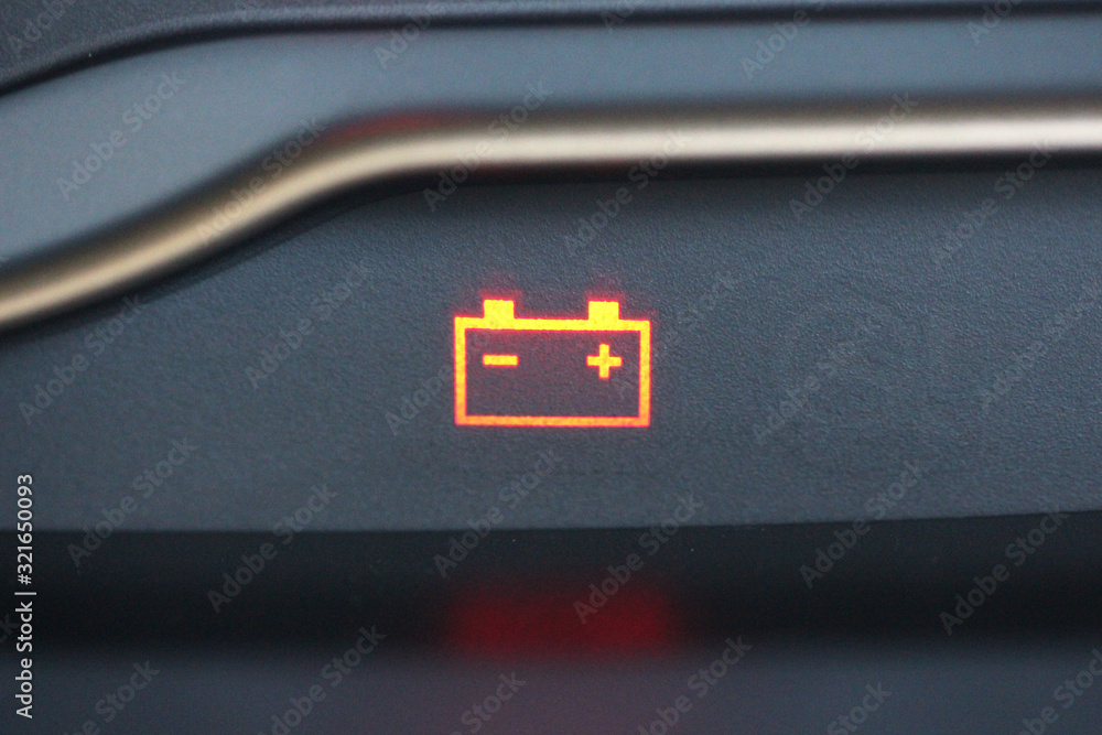 Vehicle battery warning symbol Stock Photo | Adobe Stock