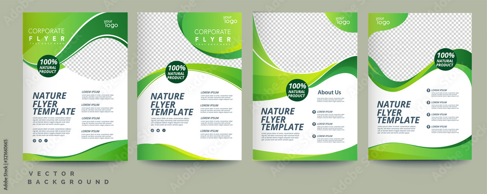Vector eco flyer, poster, brochure, magazine cover template. Modern ...