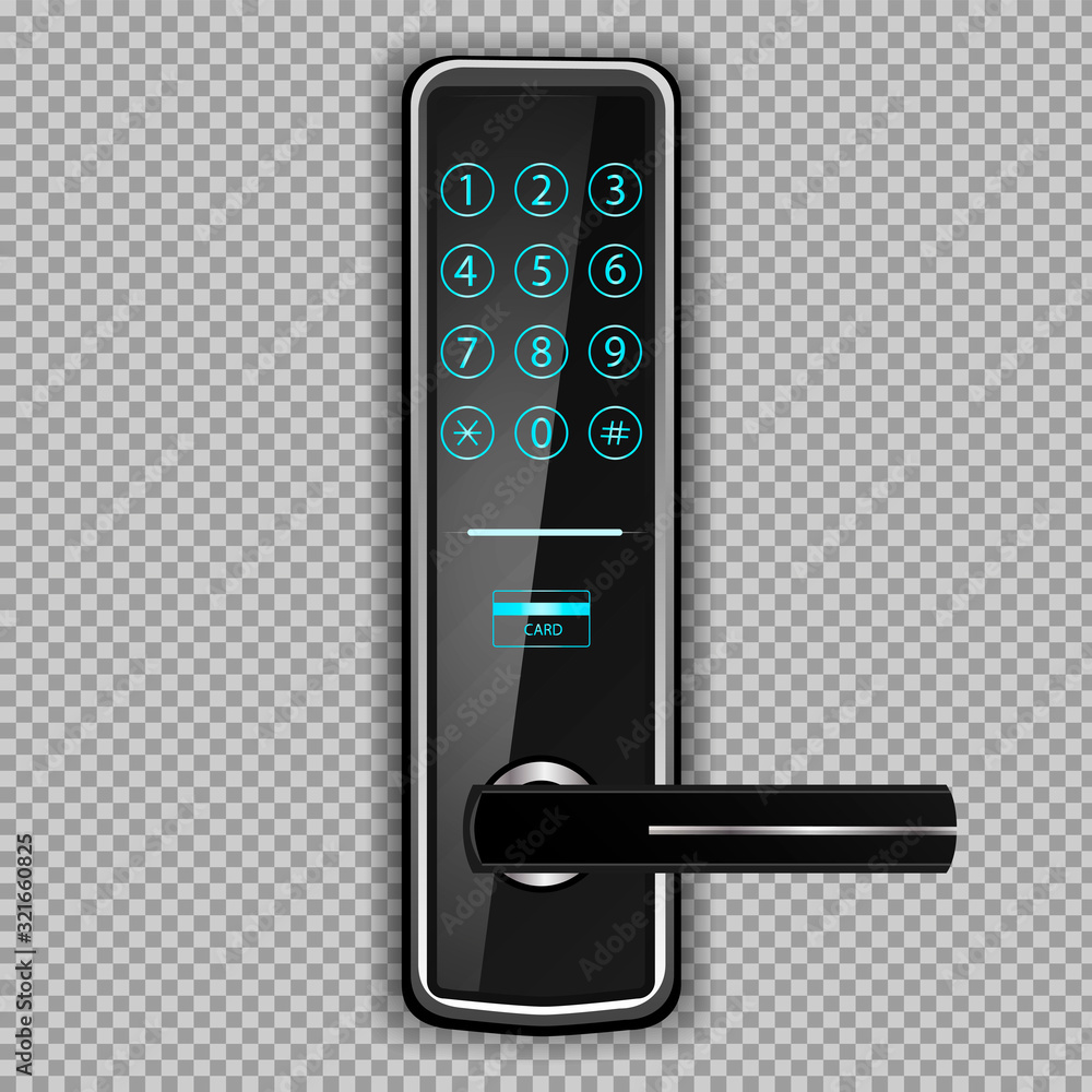 Modern electronic combination lock on a transparent background ...