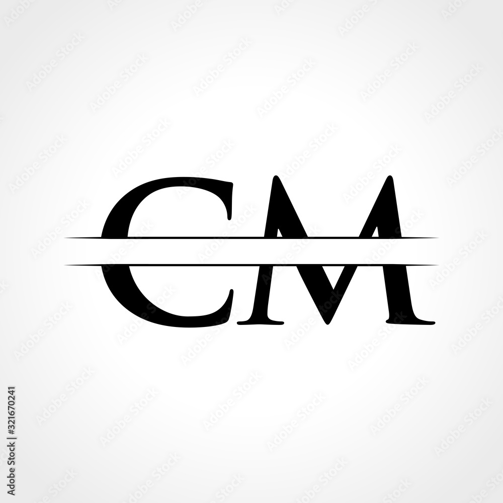 Initial CM Letter Logo With Creative Modern Business Typography Vector ...