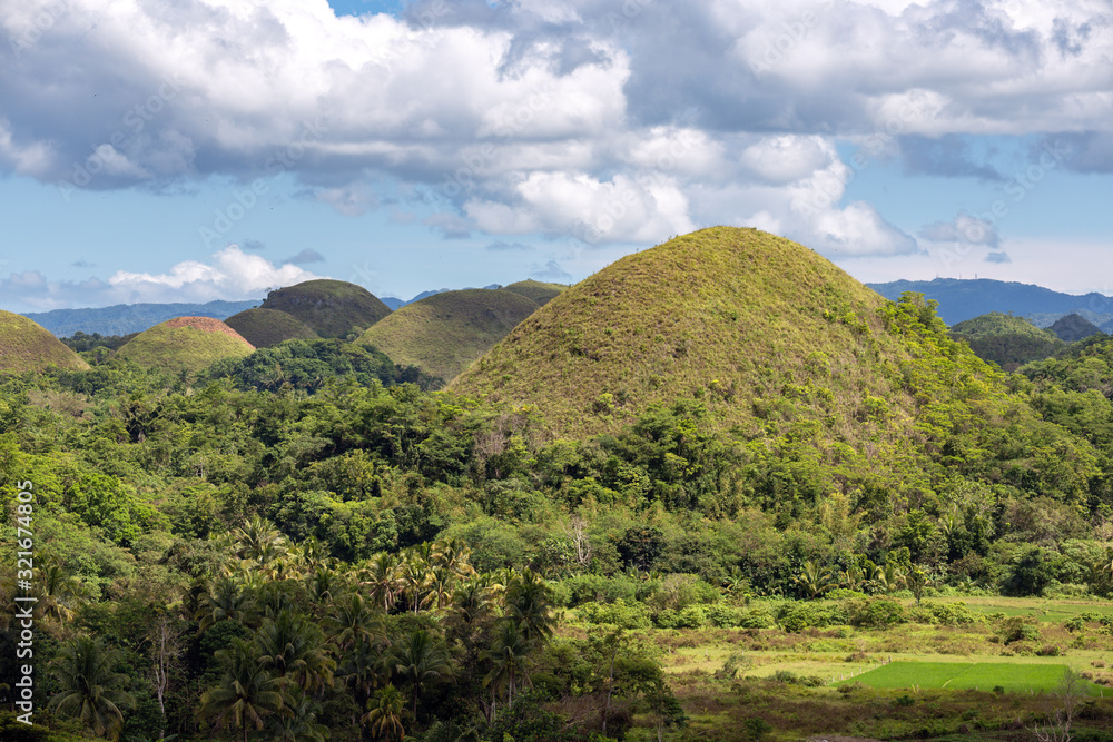 Landscape of Chocolate Hills, Bohol's most famous tourist attraction ...