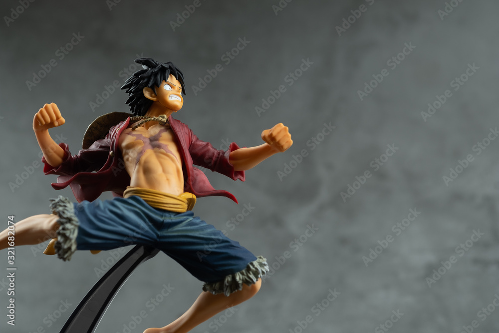 Bangkok, Thailand - February 08, 2020: Plastic figurine of Monkey D ...