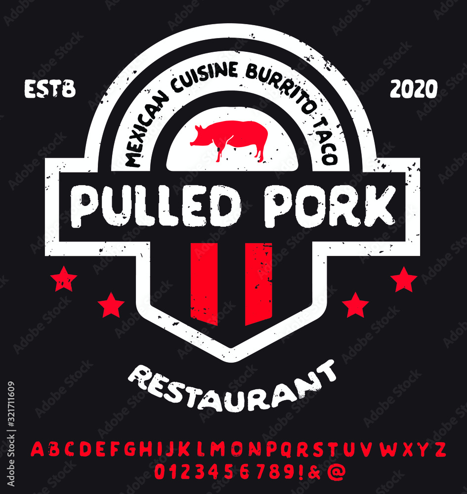 Hand drawn vintage retro font. Outdoor advertising of American ...