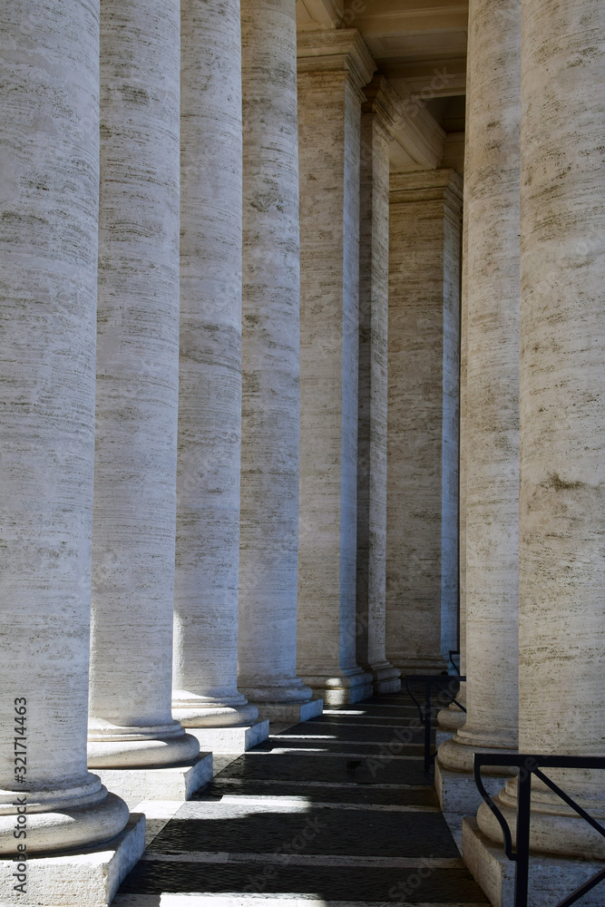 Magnificent columns of Saint Peter Basilica in Vatican, Rome ...