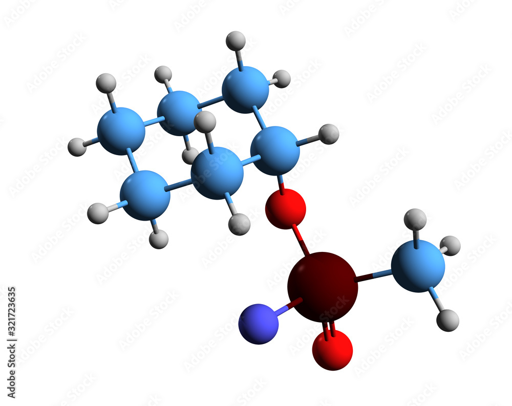 3D image of cyclosarin skeletal formula - molecular chemical structure ...