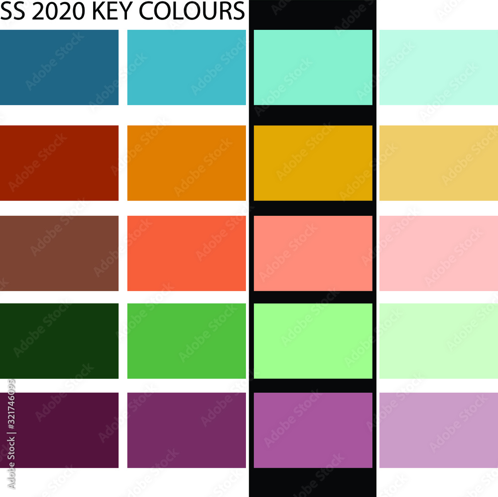 SS 2020 Fashion Color Trends, COLOUR PALETTE Stock Vector | Adobe Stock