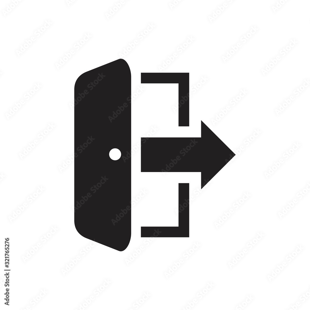 Vector logout Icon template black color editable. log out Icon symbol ...