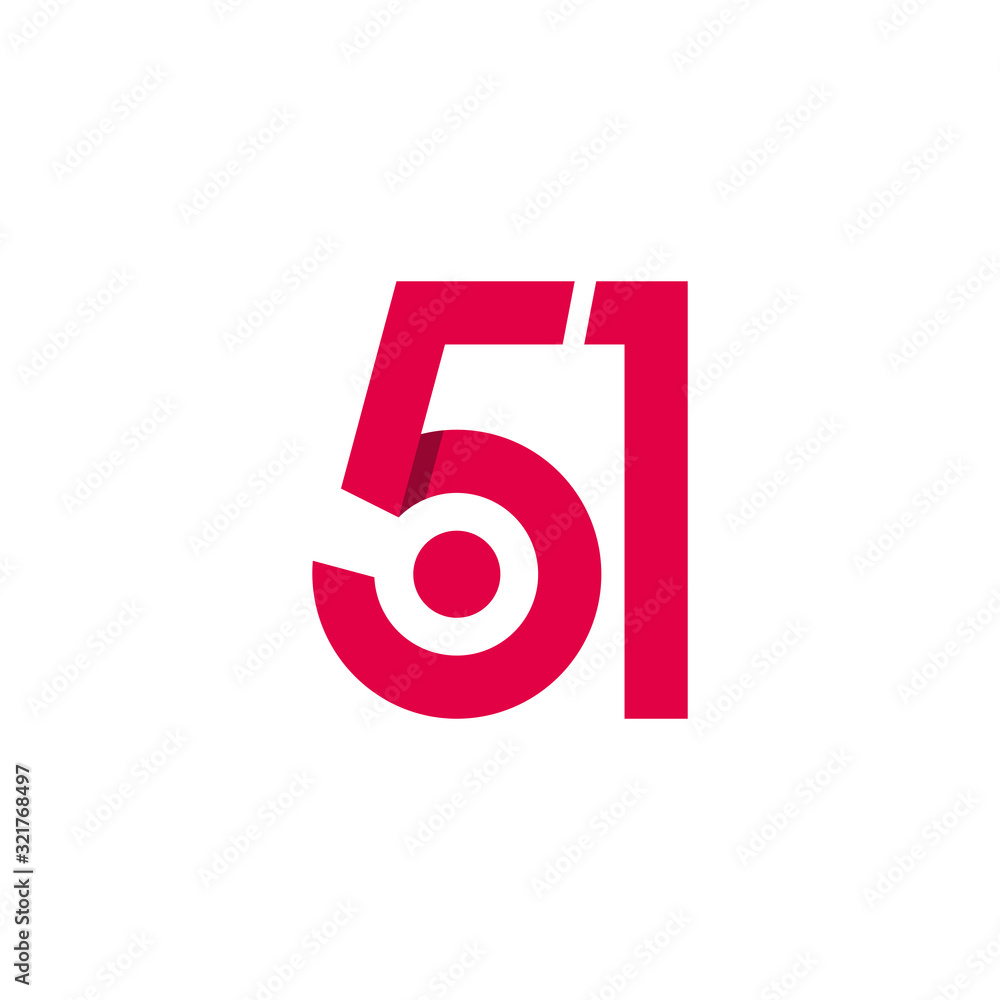 number 51 logo template Stock Vector | Adobe Stock