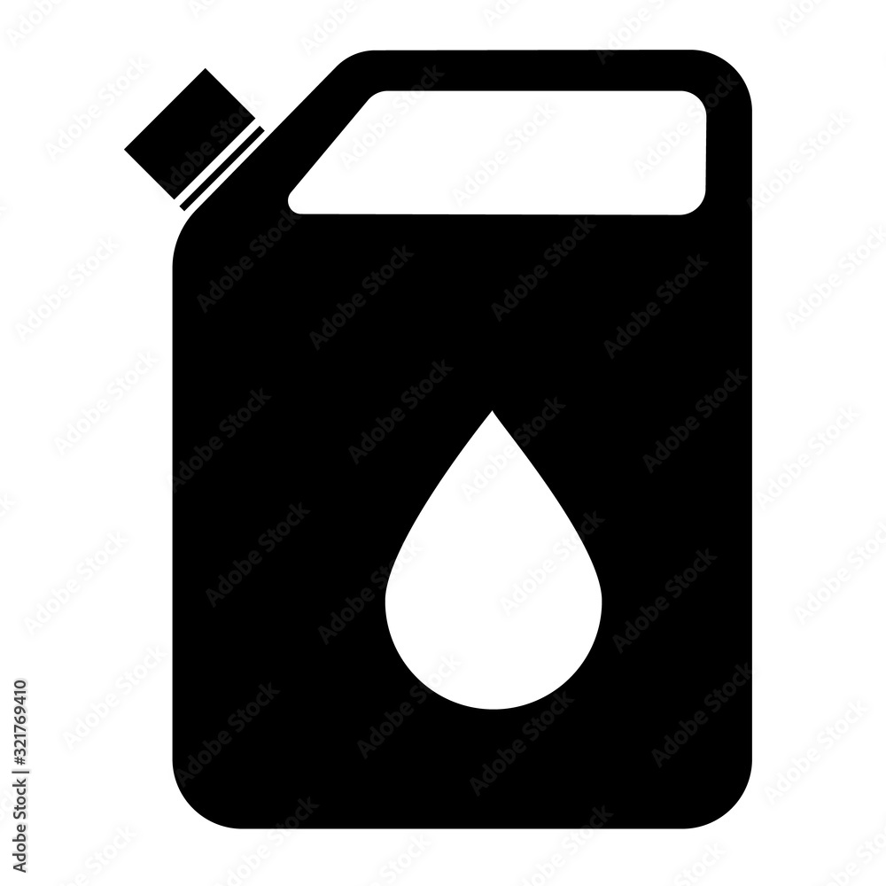 oil plastic canister icon on white background. flat style. oil plastic ...