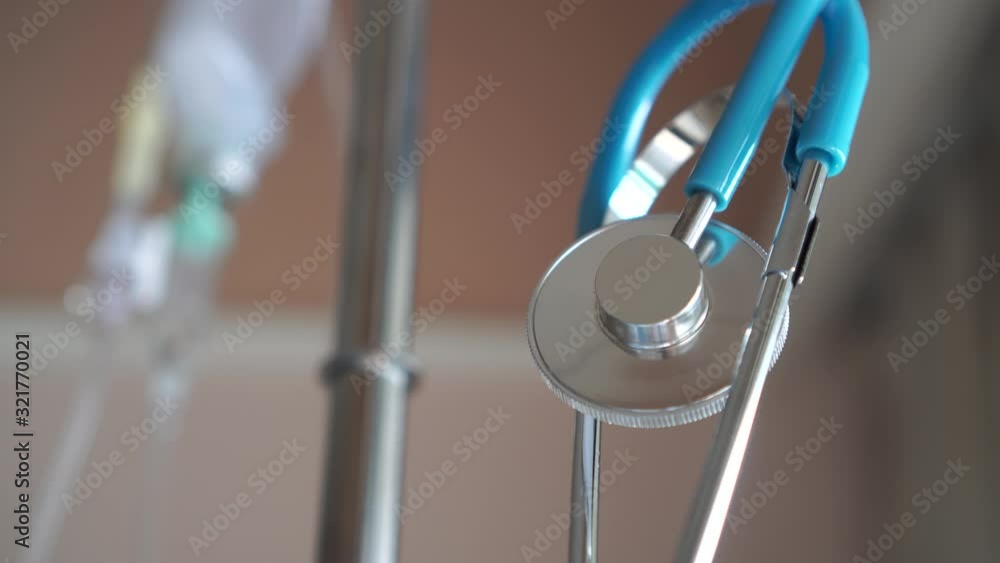 stethoscope with saline drip medical, IV solution, Intravenous therapy ...