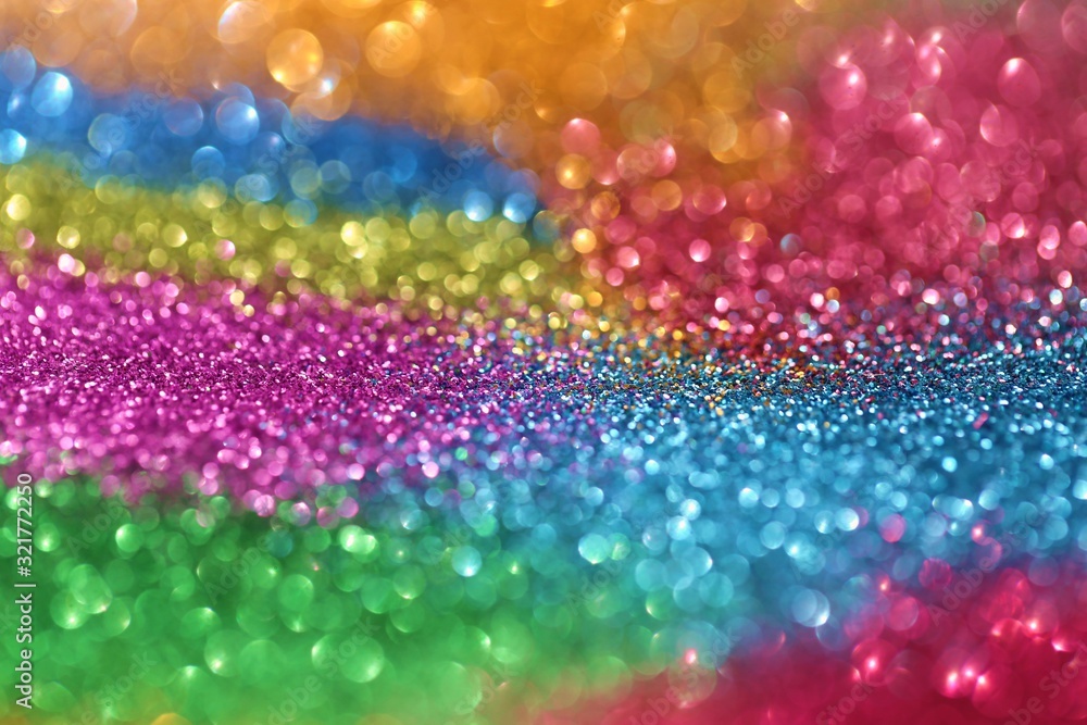 multicolored shining glitter with bokeh. Motley glitter background ...