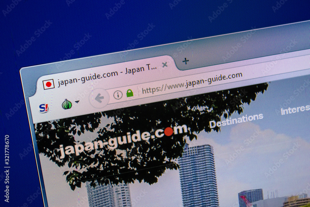 Ryazan, Russia - July 24, 2018: Homepage of Japan-Guide website on the ...