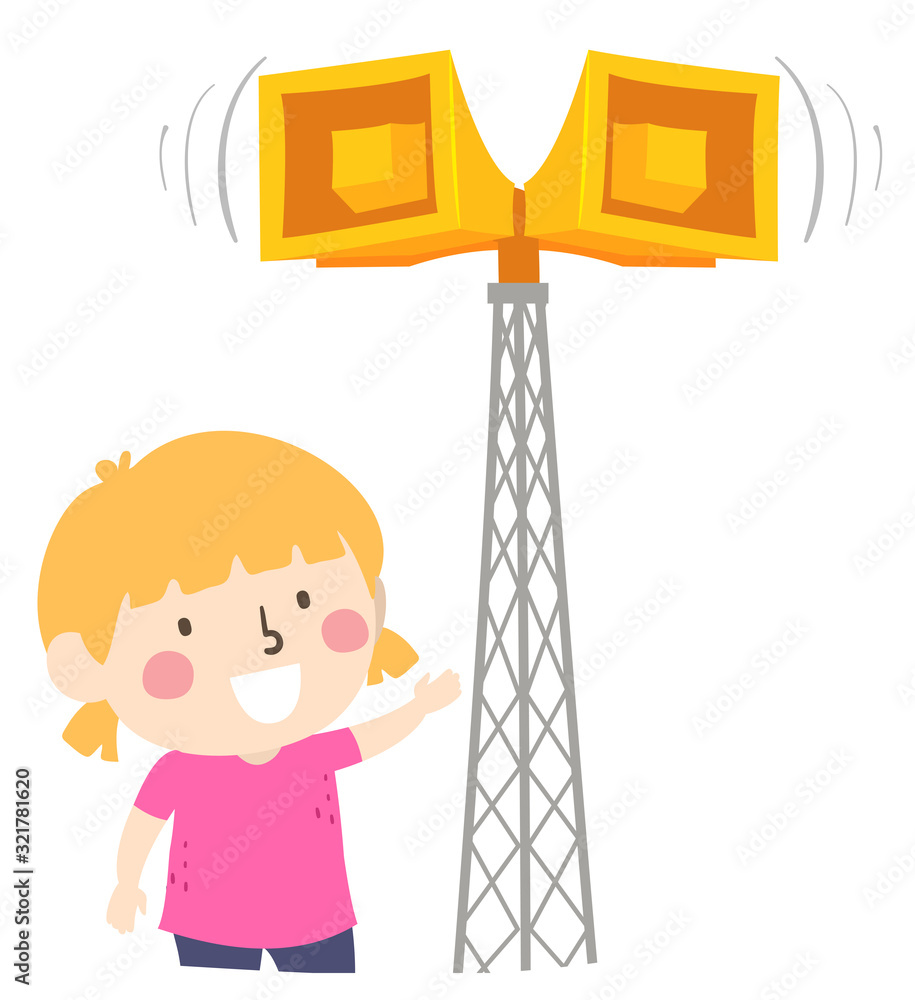 Kid Girl Tornado Warning Device Siren Illustration Stock Vector | Adobe ...