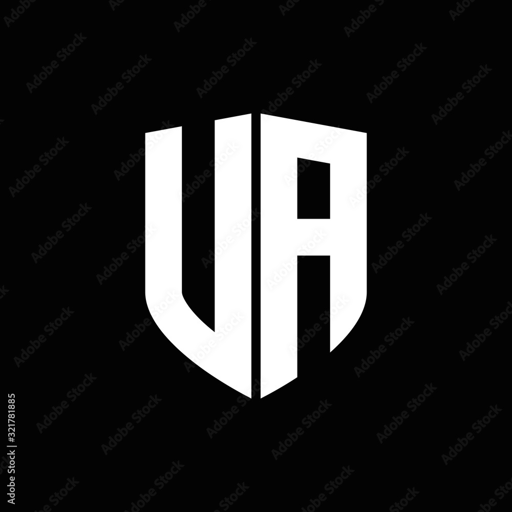UA logo monogram with shield shape design template Stock Vector | Adobe ...
