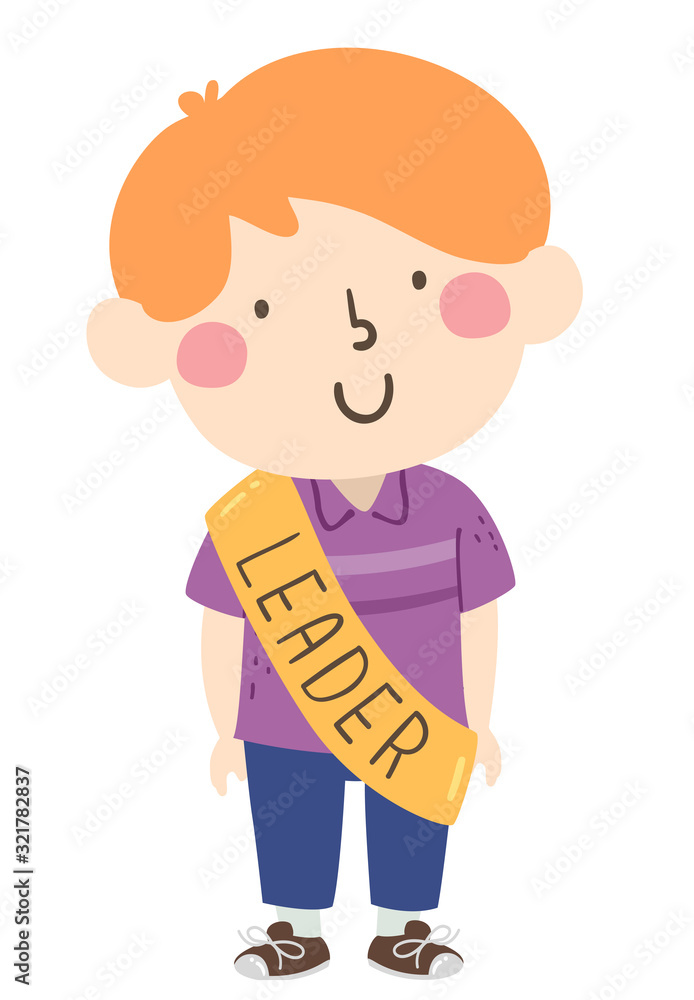 Kid Boy Class Leader Illustration Stock Vector | Adobe Stock