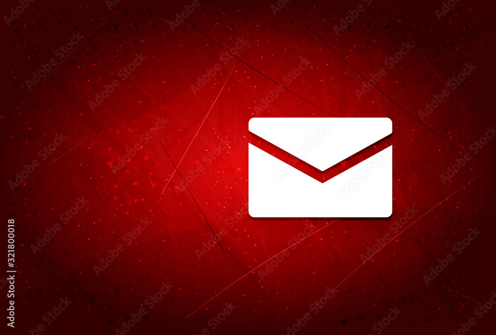 Email icon modern trendy abstract red background illustration Stock ...