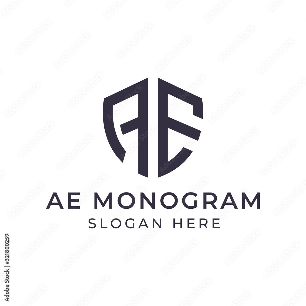 Letter A and E Monogram logo design Stock Vector | Adobe Stock