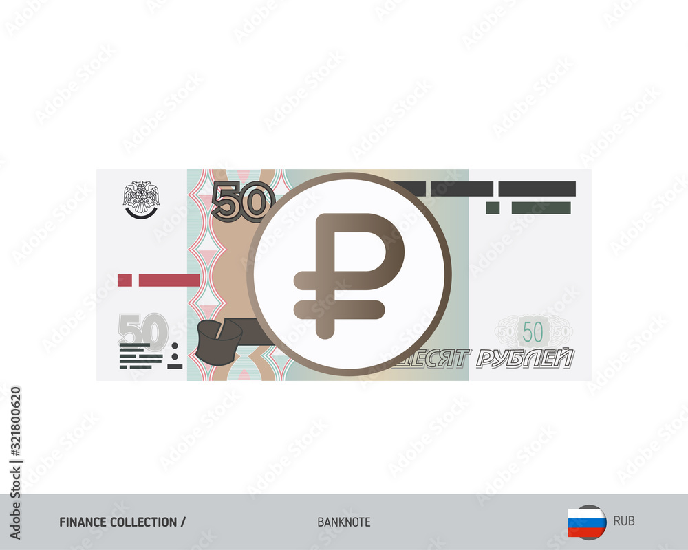 50 Russian Ruble Banknote. Flat style highly detailed vector ...