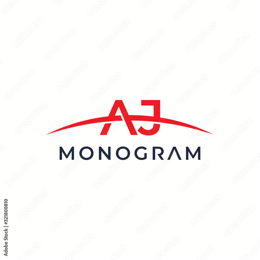 letter A and J monogram logo design Stock Vector | Adobe Stock