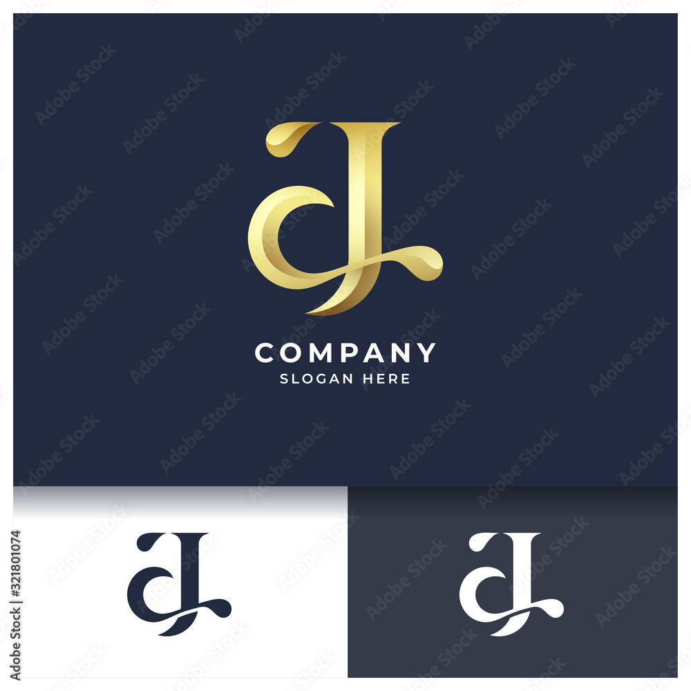 letter A and J monogram logo design Stock Vector | Adobe Stock