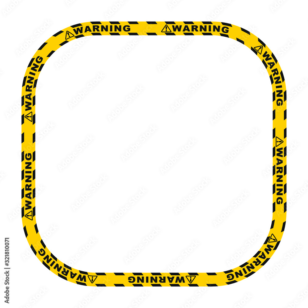 Warning Frame Yellow Black Diagonal Stripes frame.Vector Illustration ...