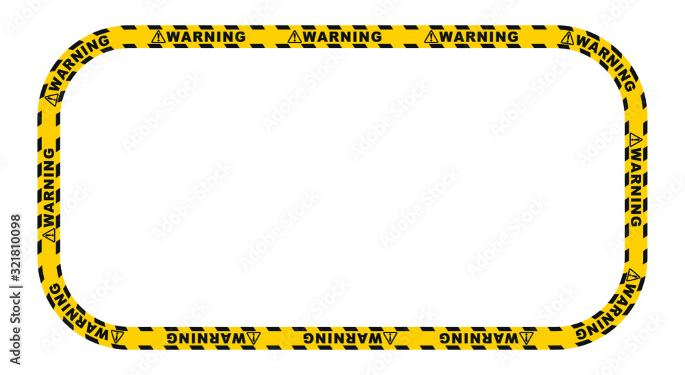 Warning Frame Yellow Black Diagonal Stripes frame.Vector Illustration ...