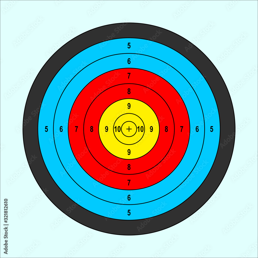 Archery target for printing. Vector. Stock Vector | Adobe Stock
